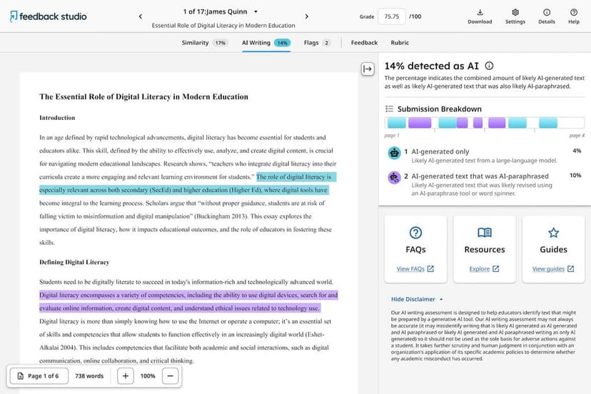 Turnitin Feedback Studio | Reviews 2026: Features, Price, Alternatives